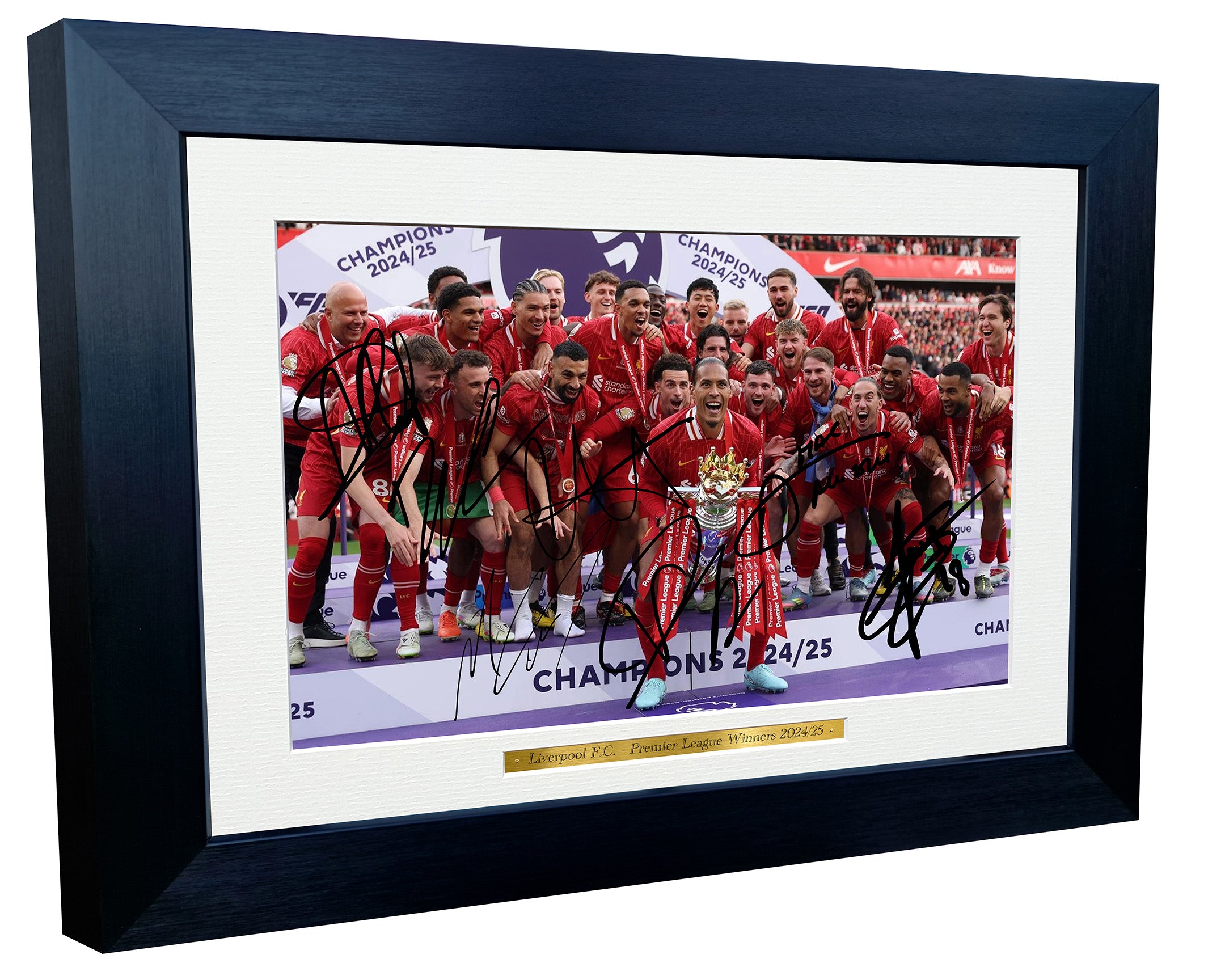 12x8 A4 Signed Liverpool FC Premier League Winners 2024 2025 Celebrati ...