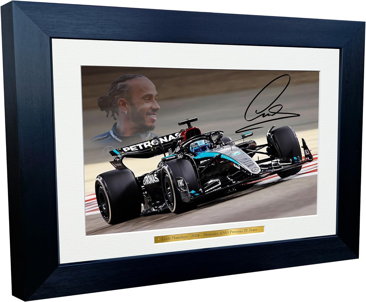 A4 12x8 Lewis Hamilton 2024 Mercedes AMG Petronas F1 Team Signed Photo ...