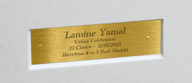 12x8 A4 Signed Lamine Yamal CALMA Celebration Barcelona 4 vs 3 Real Ma ...