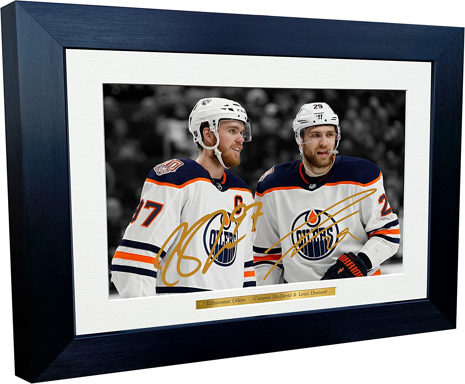 Kitbags & Lockers 12x8 A4 Connor McDavid Leon Draisaitl Edmonton Oiler
